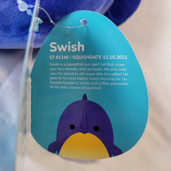 Squishmallows | Toys | Nwt 75 Swish The Swordfish Squishmallow Kellytoy ...